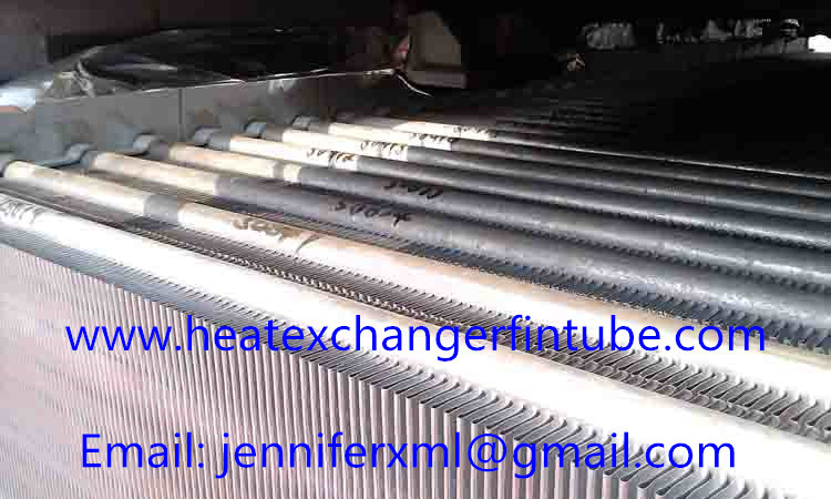 Continous Piece Single Row Flat Fin Tube , Fin Per 1 Meter 250 Or 333