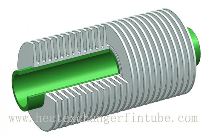 Serrated Extruded Heat Exchanger aluminum Fin Tube , A179 seamless ...